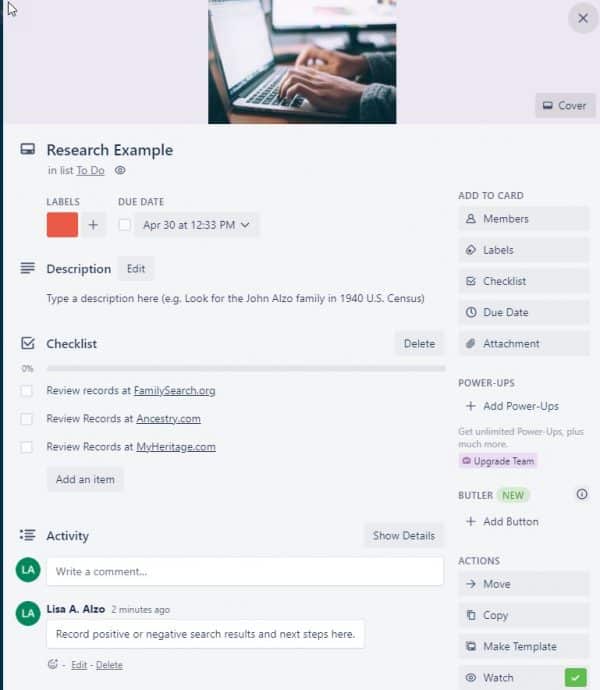 How to Use Trello to Organize Genealogy Projects and Ideas - Family ...