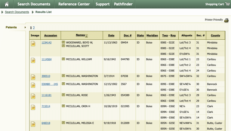 Find Patents at the General Land Office Records (GLO) Website