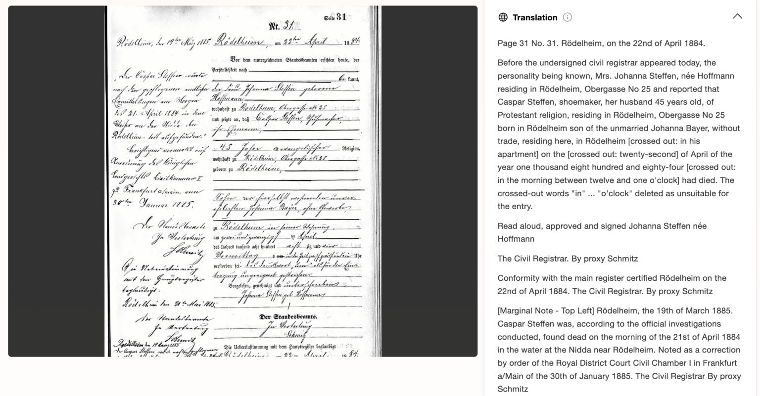 Transcribing and Analyzing Records Using MyHeritage's Scribe AI ...